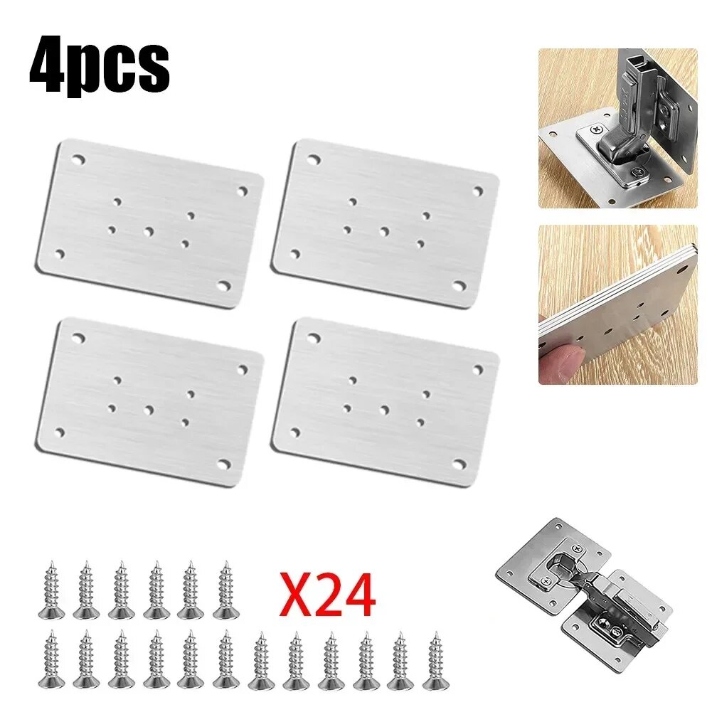 Ремонтные пластины для петель из нержавеющей стали, 4 pcs B Type2