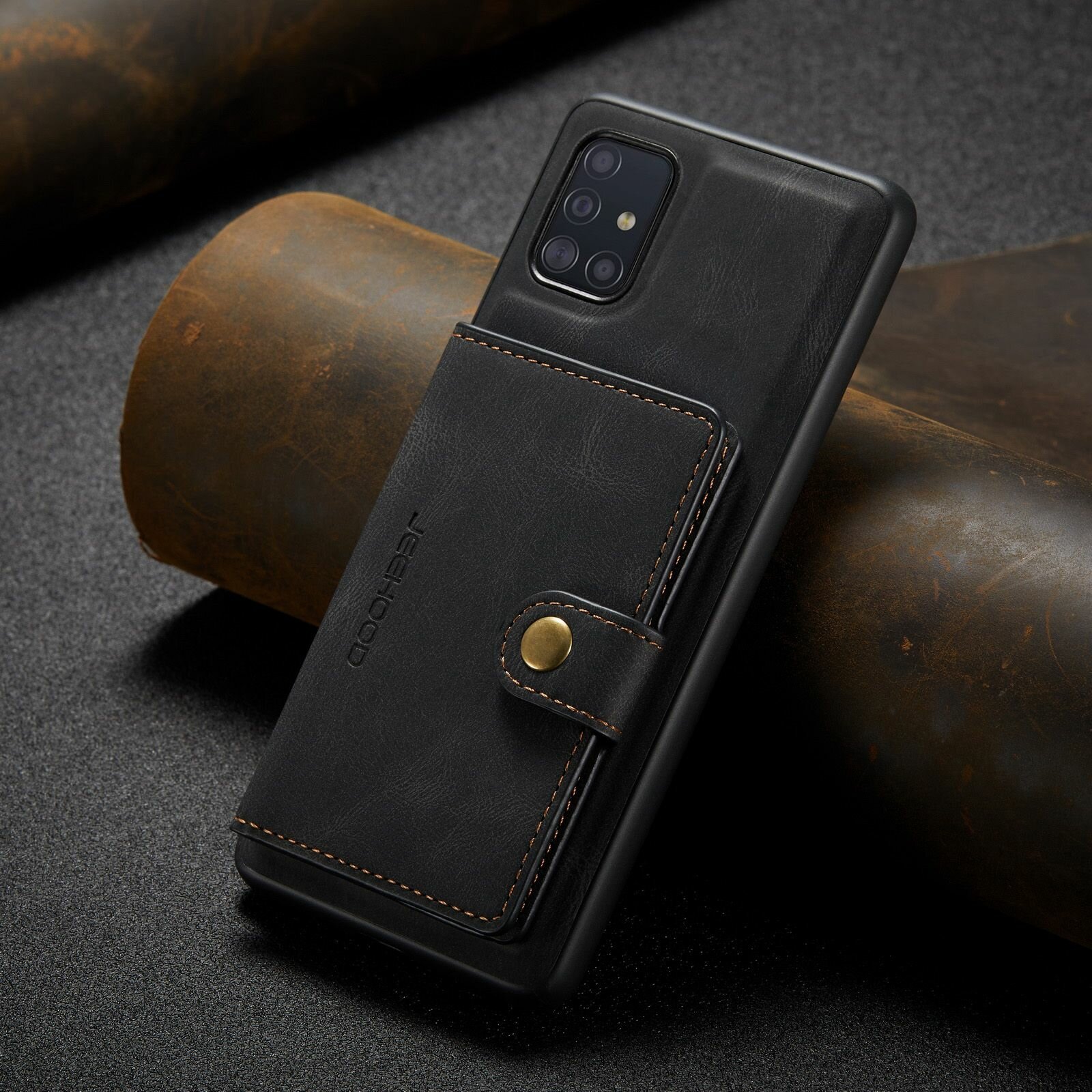 Jeehood Кожаный Чехол На Samsung Galaxy A51 5G (Самсунг Галакси А51 5G) Магнитный, Кошелек Картхолдер, Противоударный