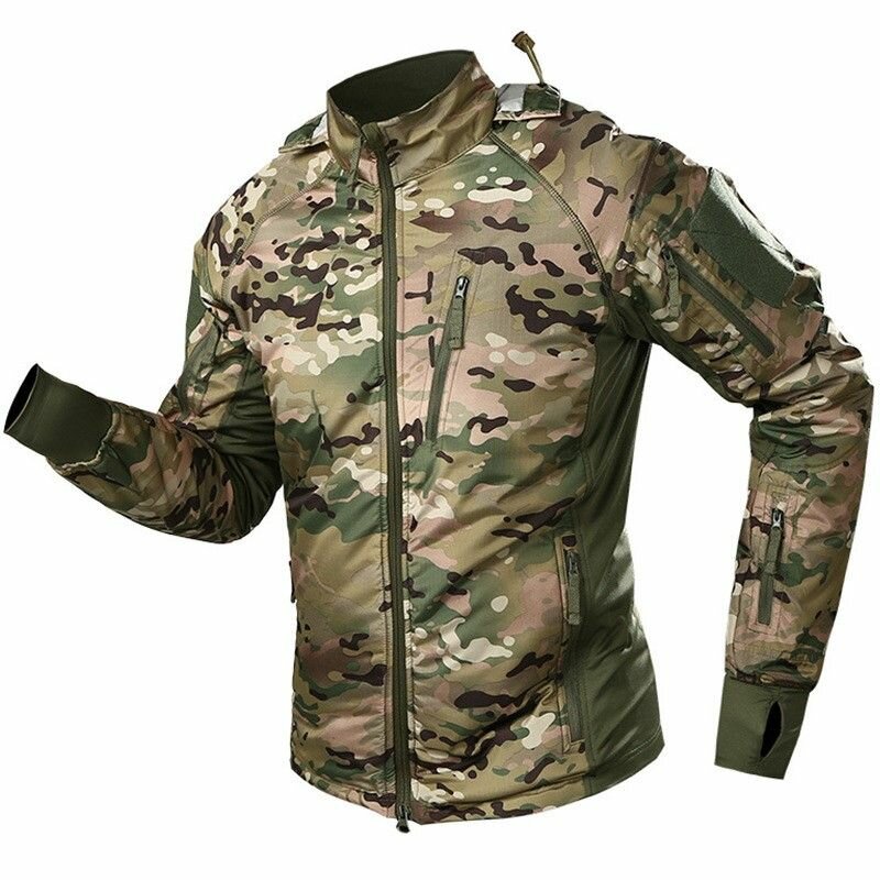 Мужская открытая водонепроницаемая камуфляжная куртка с мягкой подкладкой