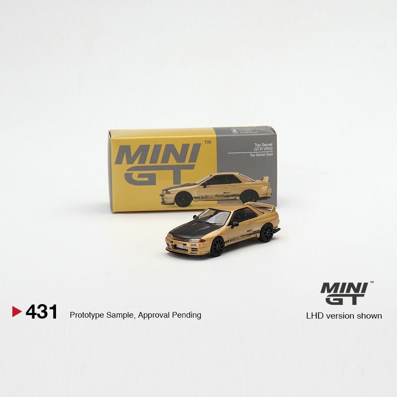Машинка Mini GT 1:64 #431 Nissan Skyline GTR VR32 Gold Die-cast Alloy Car Model Collection Display Toy Gift
