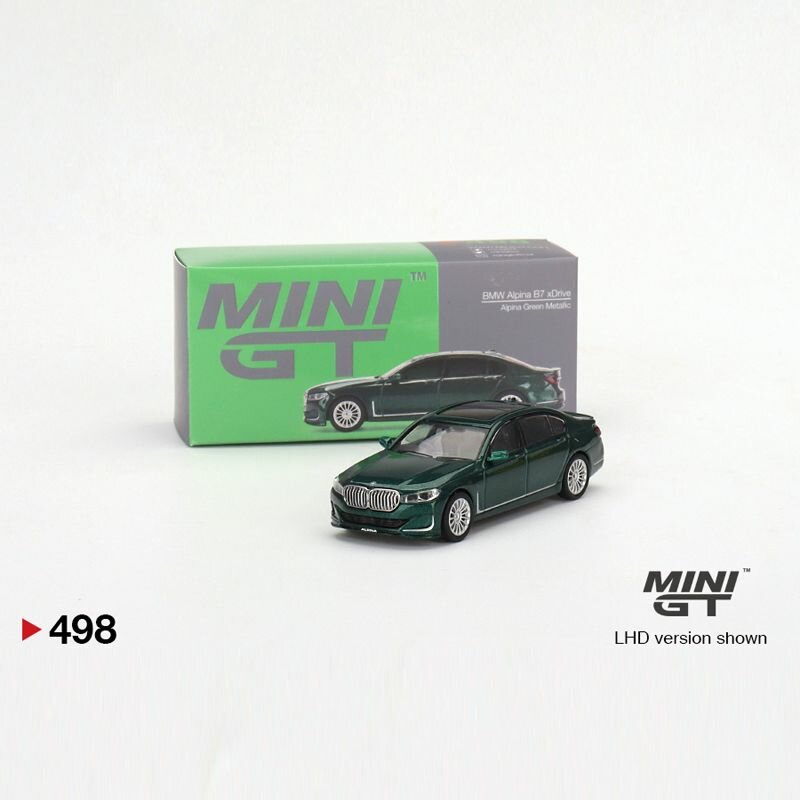 Машинка minigt 1/64 #498 BMW Alpina B7 xDrive Alpina Green Metallic Die-cast alloy car model collection display gifts