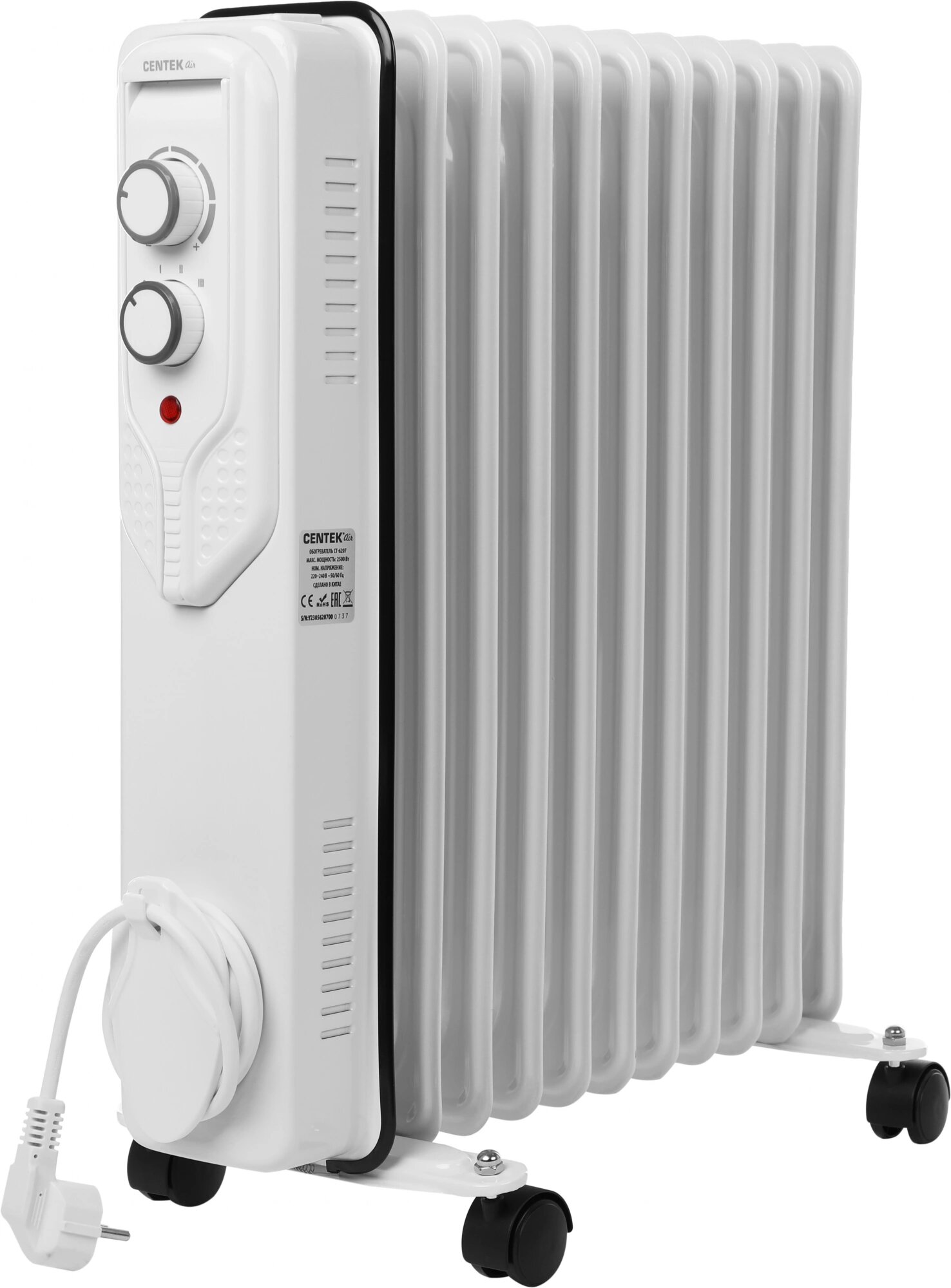 Масляный радиатор CENTEK CT-6207, 11 секций, 3 режима, белый