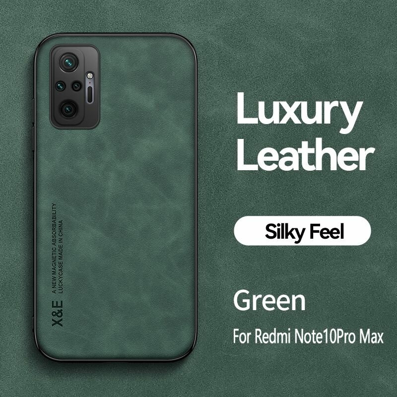 FASNYA Кожаный чехол на Redmi Note10 Pro/ Note10 Pro Max( Редми Ноут 10 про/Ноут 10 про макс) с защитой камеры противоударный, ля магнитного авто-держателя