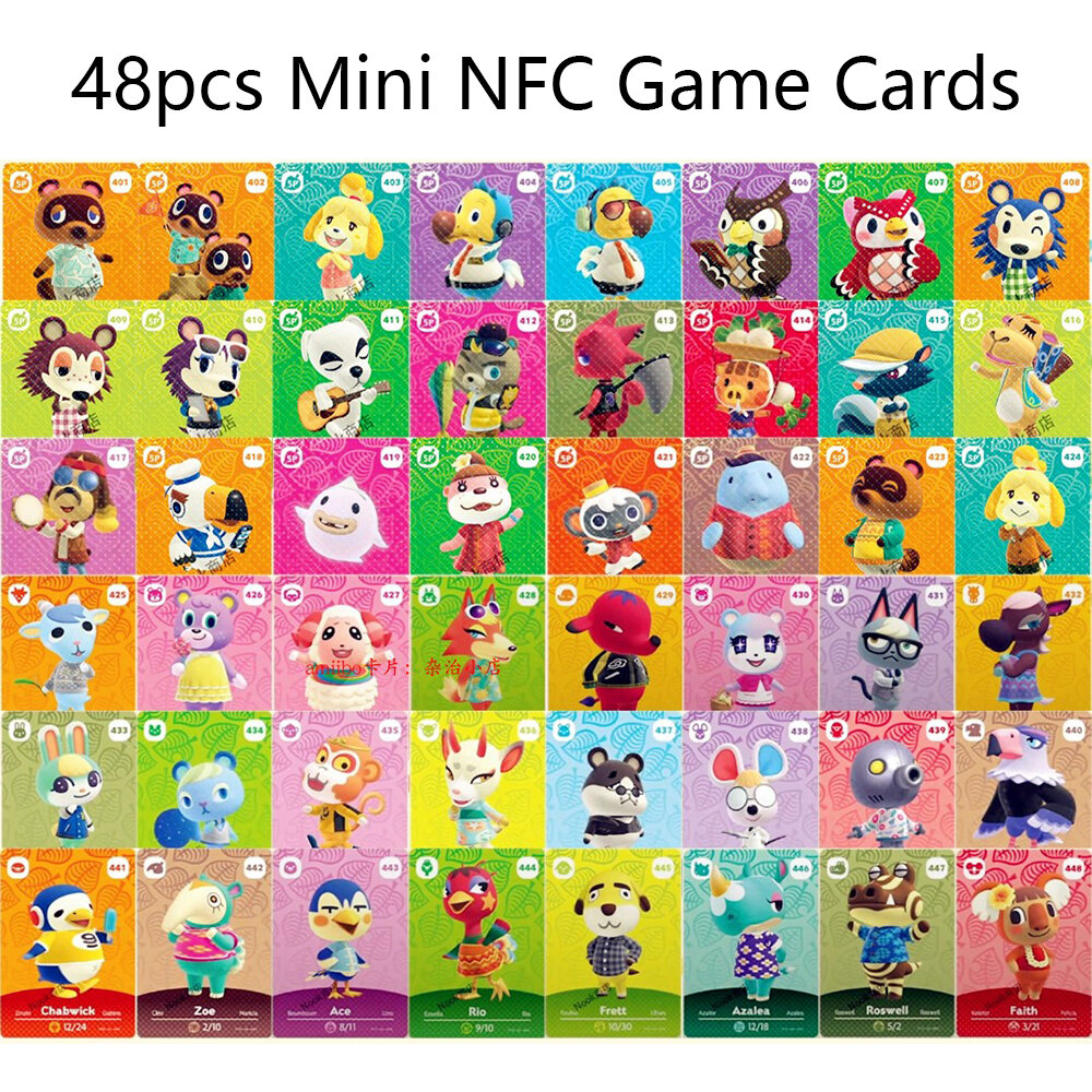 48 шт. игровых карт animal crossing series 5 mini nfc для ns switch
