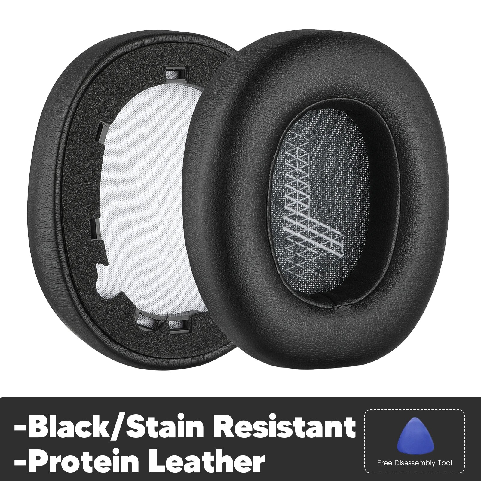 Амбушюры для JBL Live 650BTNC Live 660NC E65BTNC Duet NC из протеиновой кожи Black ProteinLeather