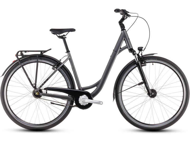 Женский велосипед Cube Town One Easy Entry, год 2025, цвет Серый-Черный, ростовка 18