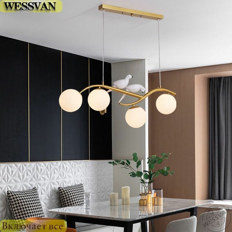 WIESSVAN Современная минималистская стильная люстра с птицами, E27