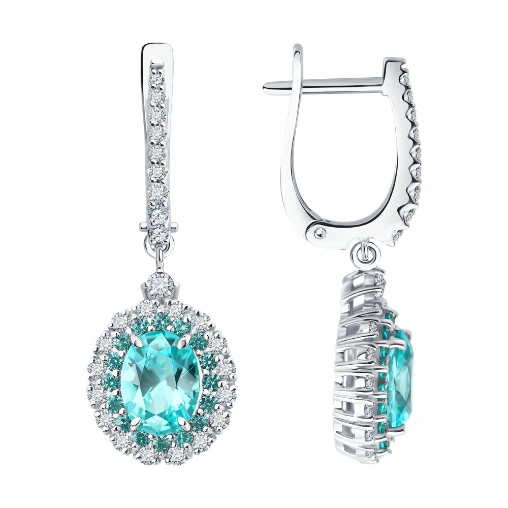 Серьги, белое золото, 585 проба