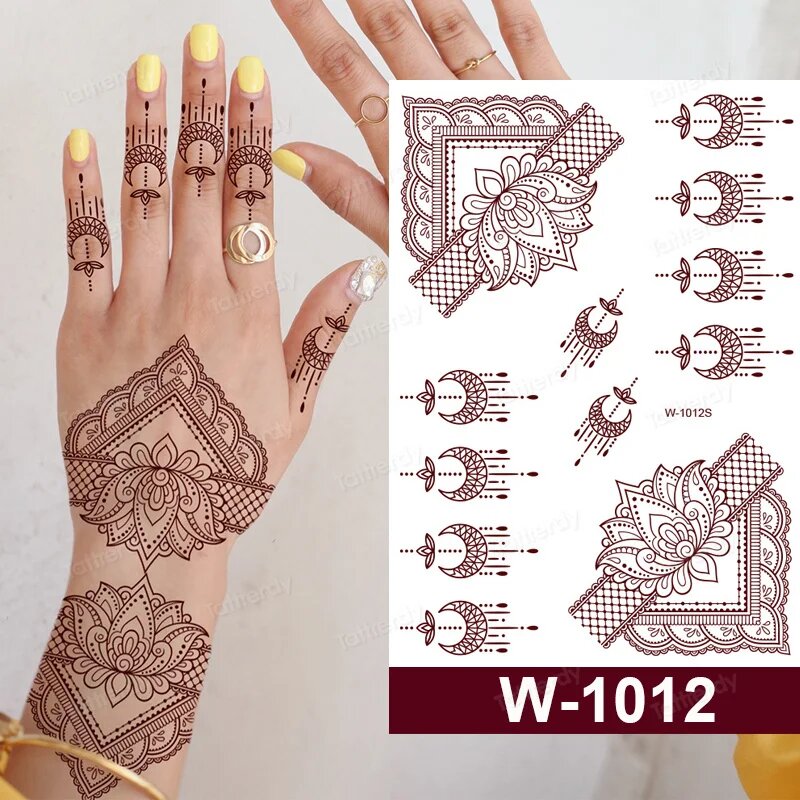 Временная татуировка хной Tattrendy белая w1012