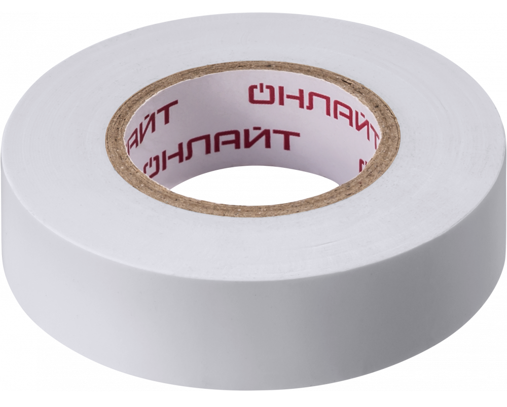Изолента ПВХ онлайт OIT-B19-20/WH, 0.15х19мм, белая 20м, 71689 / защитная лента