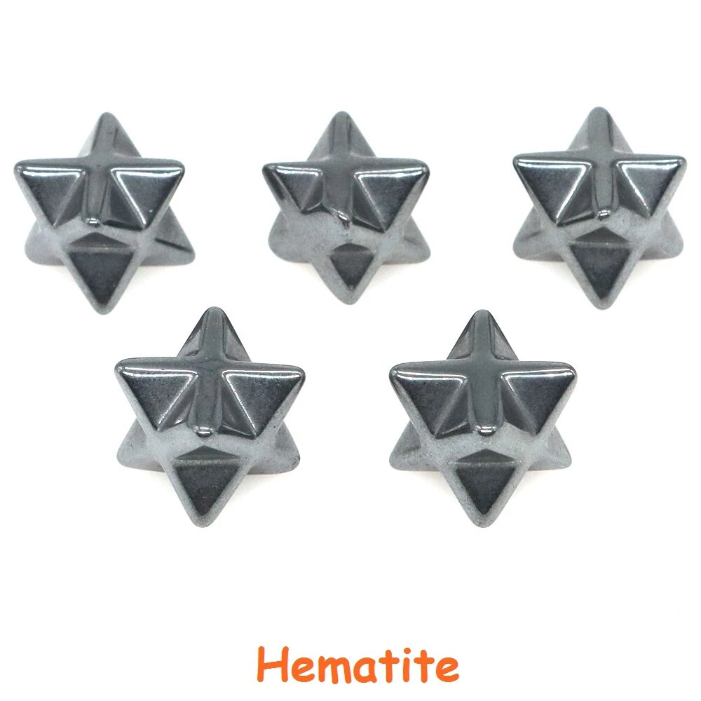 Кристаллы Меркаба Звезды Рейки, набор из 1 штуки 1 PC, Hematite