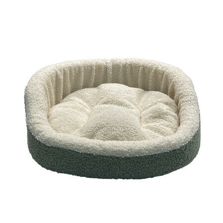 HOMEPET Барашек №1 43 см х 38 см х 15 см диванчик зелено-кремовый для домашних животных