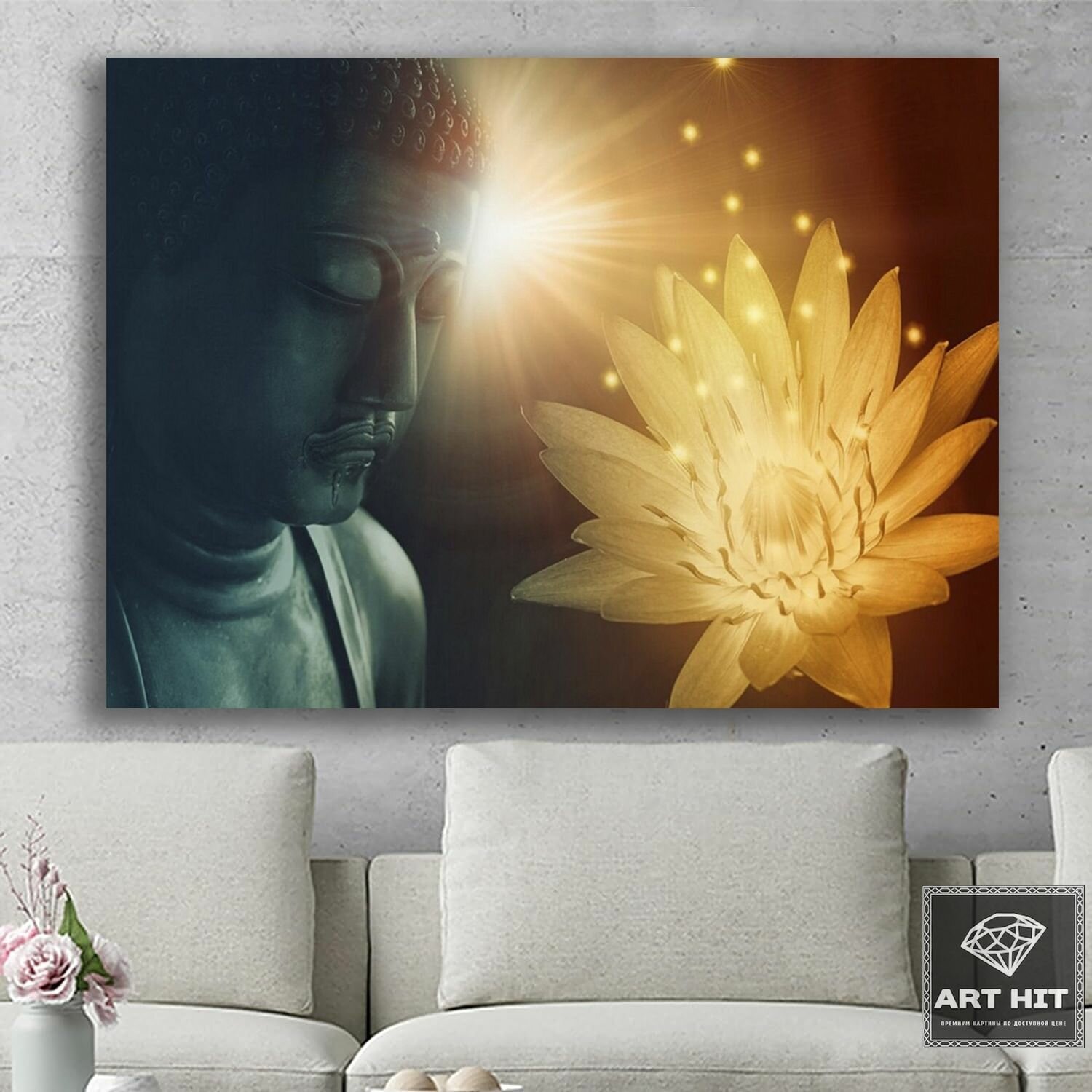 Многоликий Будда, картина интерьерная, 60х80 см.