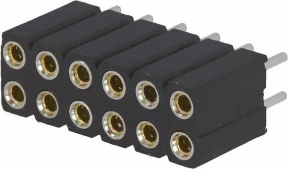 Гнездо CONNFLY DS1002-03-2*6131 Гнездо штыревое "мама" PIN 12 цанговые контакты прямой THT 1шт