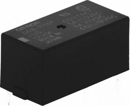 Реле OMRON G6B-1114P-US DC12 силовое катушка 12В 5A один контакт на замыкание (21x10x10)мм монтаж в отверстие, 1 шт