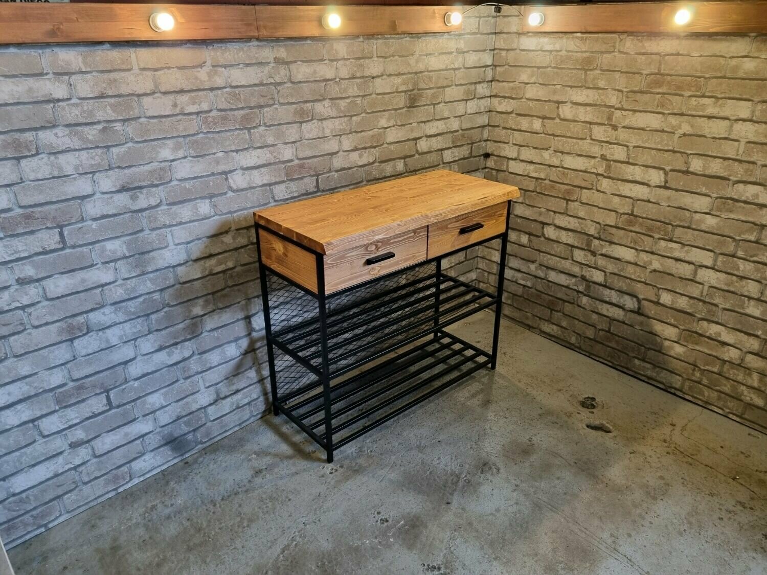 Консоль "EasyLOFT" в стиле лофт с ящиками, для дома и дачи, в прихожую и гостиную, 110х40х100 см.