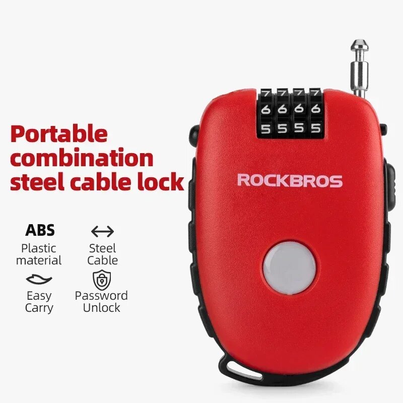 ROCKBROS Красный парольный замок для велосипеда 90см