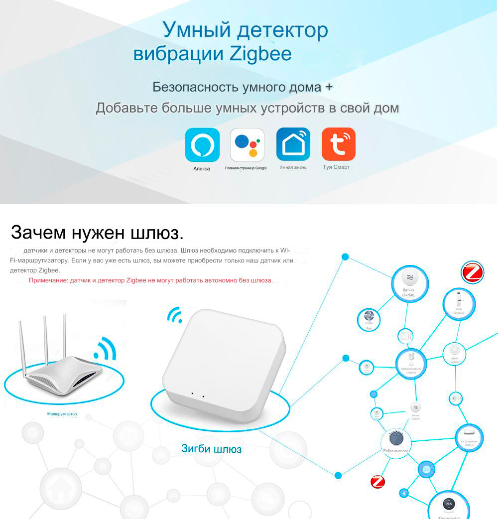 Датчик вибрации ZigBee — фото 1