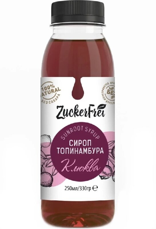 Сироп BIO National натуральный топинамбура без сахара (клюква) /пэт/ 250мл