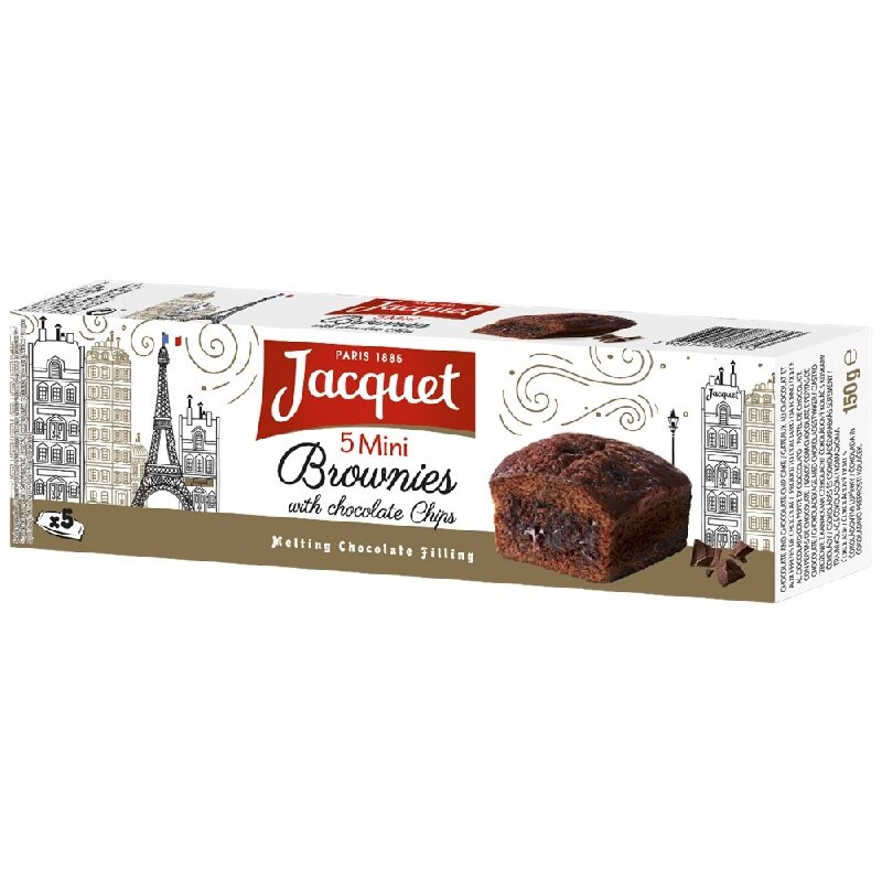 Пирожные JACQUET (71138) 5 mini BROWNIES мини шоколадные с кусочками шоколада 150г