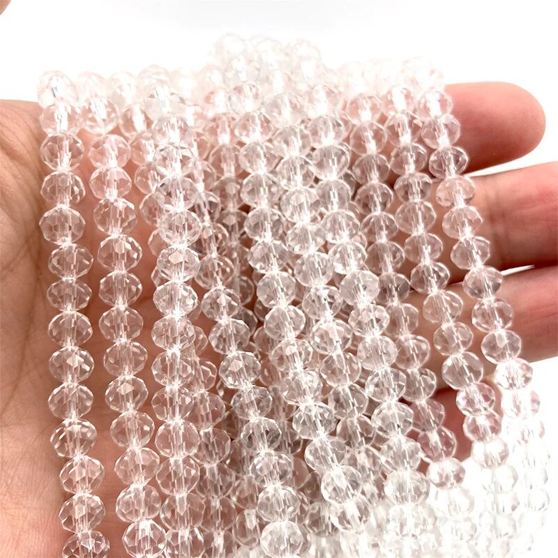 Австрийские хрустальные бусины для браслетов Белый, 8mm(about 68pcs), C1 crystal clear