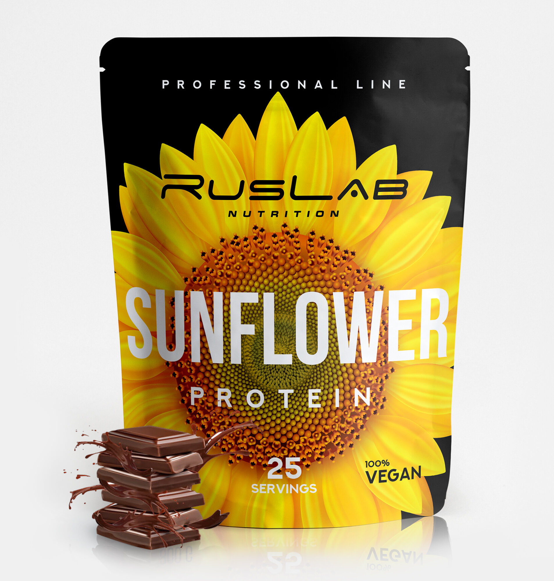 SUNFLOWER PROTEIN-протеин подсолнечный, растительный протеин, веганский протеин, без ГМО (800гр), вкус шоколад