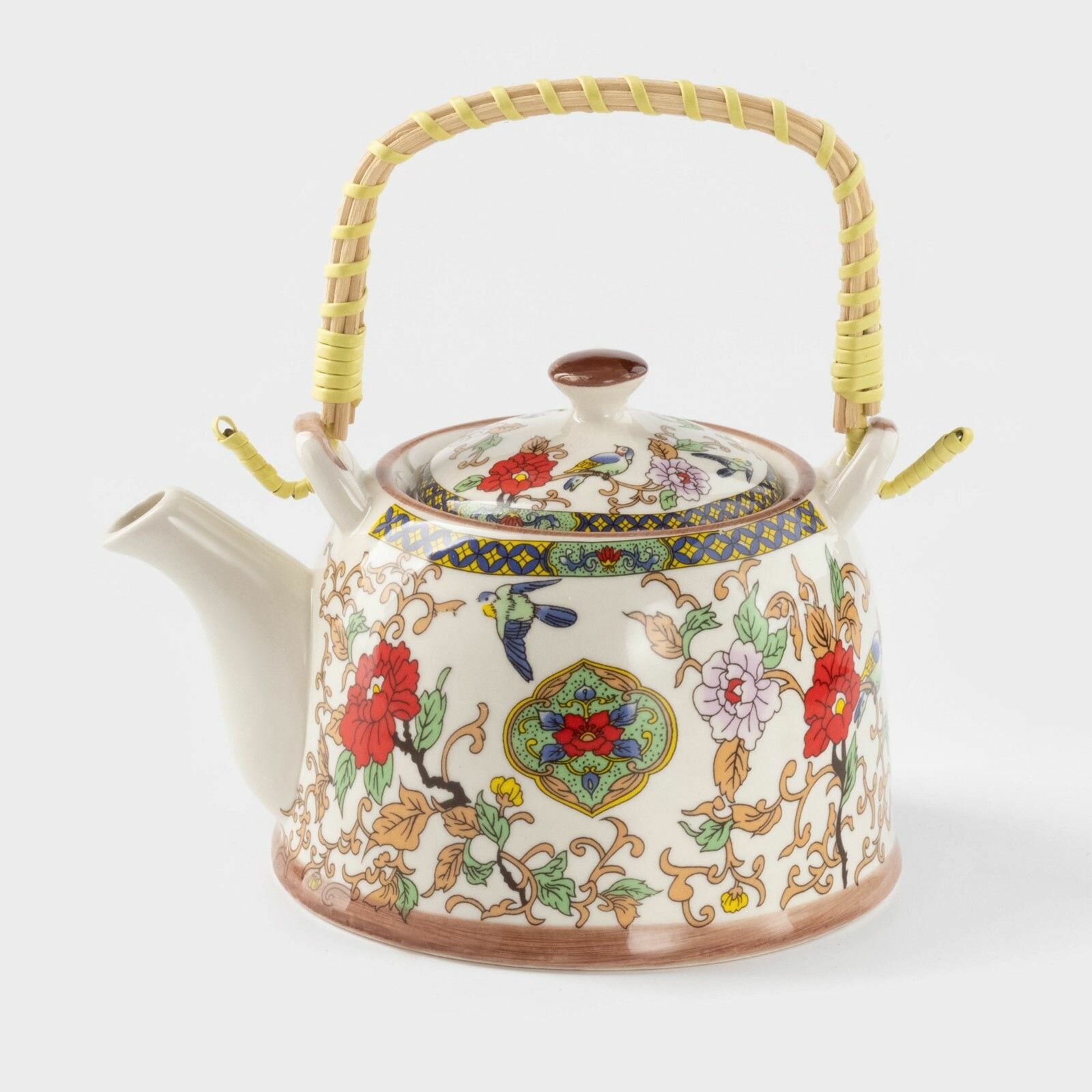 Чайник заварочный "Цветы", 900 мл, 17х14х12 см, с металлическим ситом
