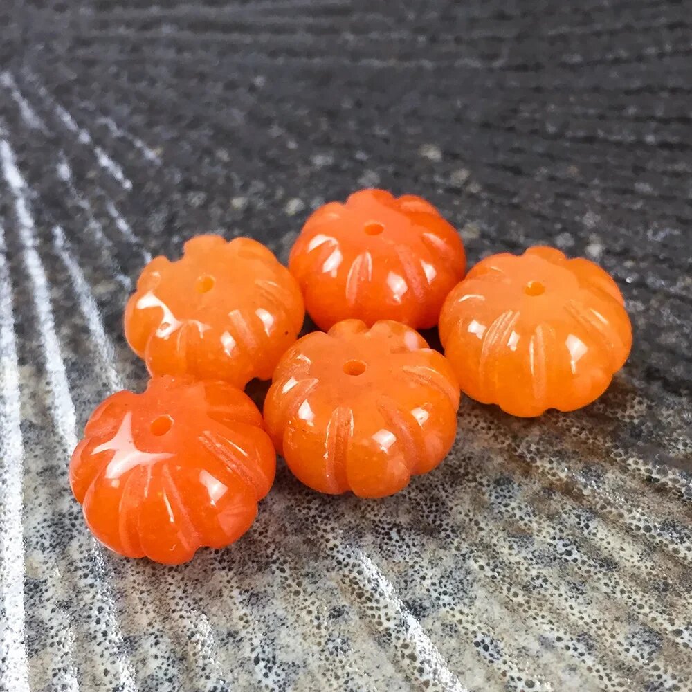 Натуральные бусины тыквы Авантюрин, Кристалл, Мрамор Оранжевый, Red Aventurine