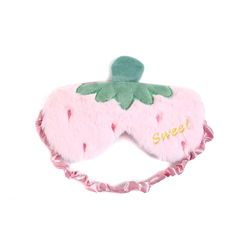 Маска для сна Strawberry Sweet, розовый плюш