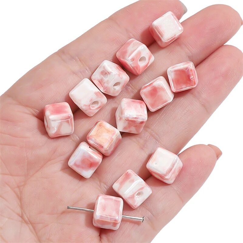 Керамические бусины Beadia 8x8 мм Розовый, Peach