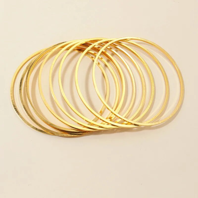 Закрытые латунные кольца для сережек Cqhcyb 10 шт. 60mm, Gold