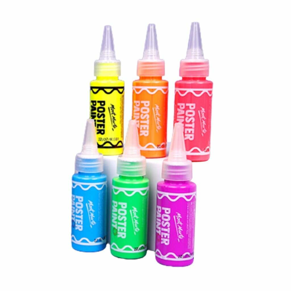 Набор моющихся красок для рисования пальцами-60 мл заостренной флуоресцентной краски 6 цветов