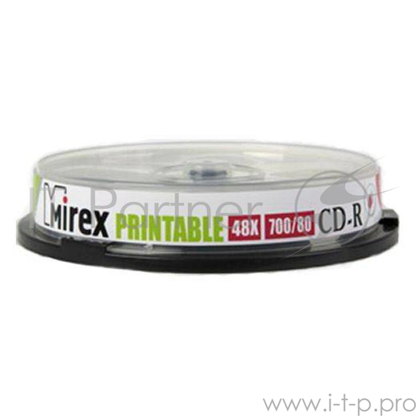 Диск Cd-r Mirex 700 Mb, 48х, Cake Box (10), Ink Printable (10/300) .