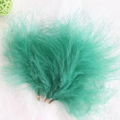 Натуральные перья индейки 10-12 см 20/50 шт 20 шт, Изумрудный, dark green