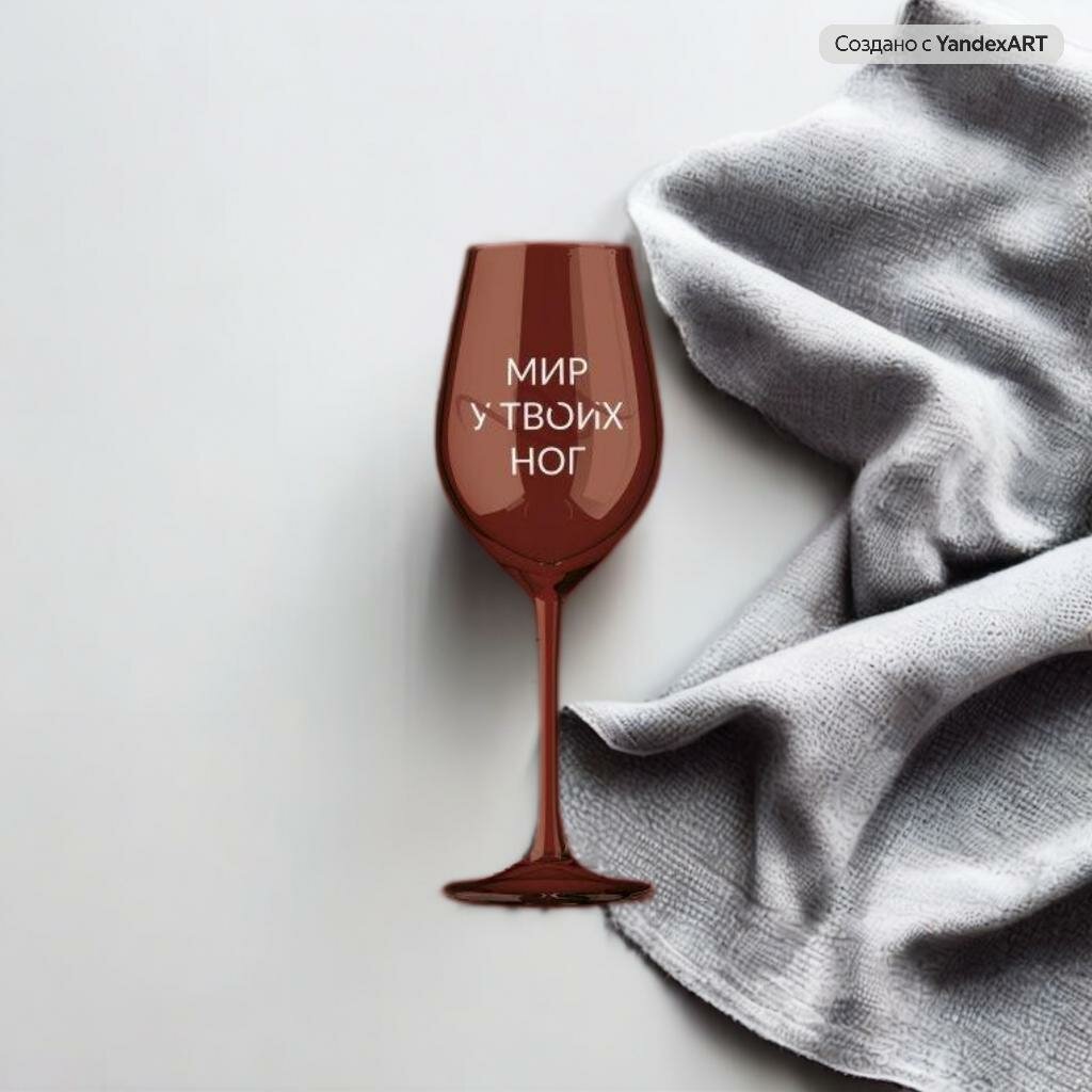 Бокал для вина Oh vine! "Мир у твоих ног", 400мл, ручная работа, стекло