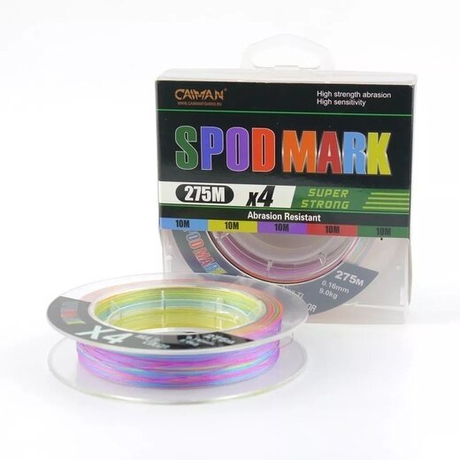 Шнур спод-маркер Caiman Spod&Mark 275м 0,14мм Multicolor 195507
