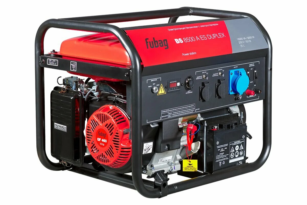 Бензиновый генератор FUBAG BS 8500 A ES DUPLEX, 220 В, 8.5кВт, с автозапуском, с АКБ [641089]