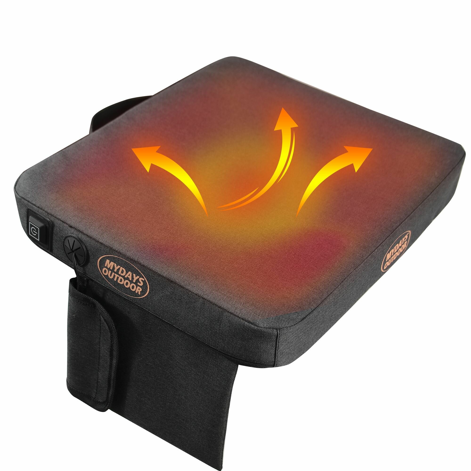 Подушка для сиденья с подогревом MYDAYS OUTDOOR, Usb, для улицы, от powerbank, регулировка нагрева, для рыбалки/ туризма/ охоты