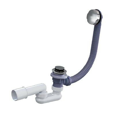 Обвязка TIM автомат (плас.) 1-1/2" х50 (сифон, выпуск, перелив, колено, сифон, клапан)