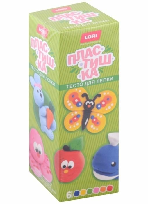 Тесто для лепки LORI пластишка, № 23 6 цветов по 50 г (Тдл-035)