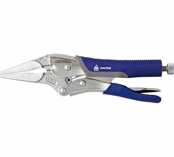 Зажим с фиксатором 225мм длинные губки мастак