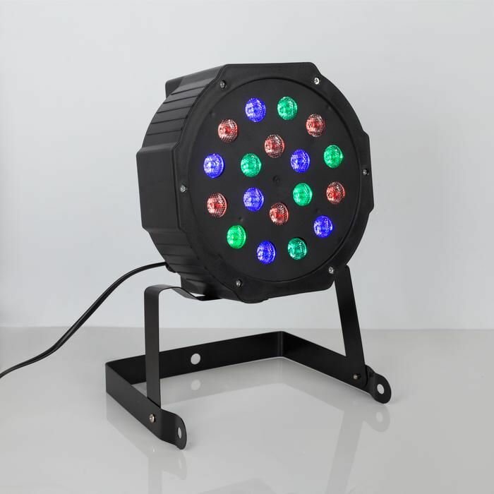 Прожектор для сцены Luazon Lighting 18 Вт, 220 В, 18 диодов, DMX упр, провод 1 м, RGBW (3622837)