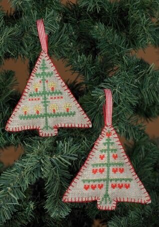 Набор для вышивания Permin Елочные украшения, Рождество, 13х13 см (ND. PER.21-3245)