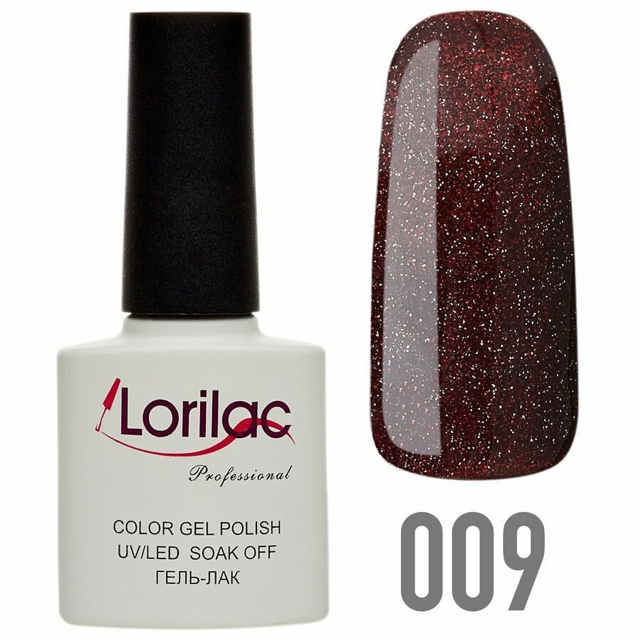 Lorilac, Гель-Лак, серия Disco, Тон №09 (Коричнево-Красный), 10мл