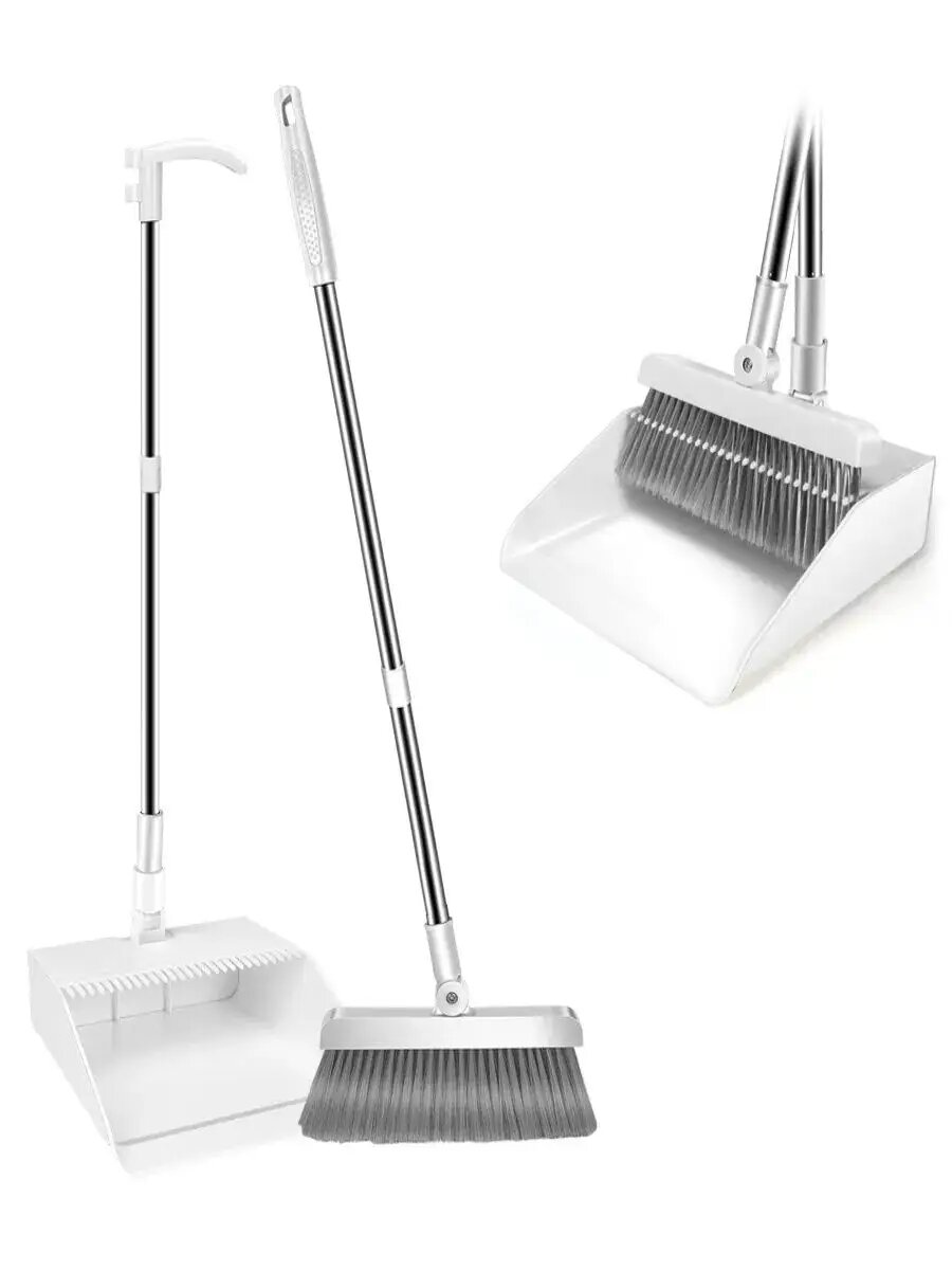 Веник с совком, металл, пластик, длина ручки 78см, ширина 23см