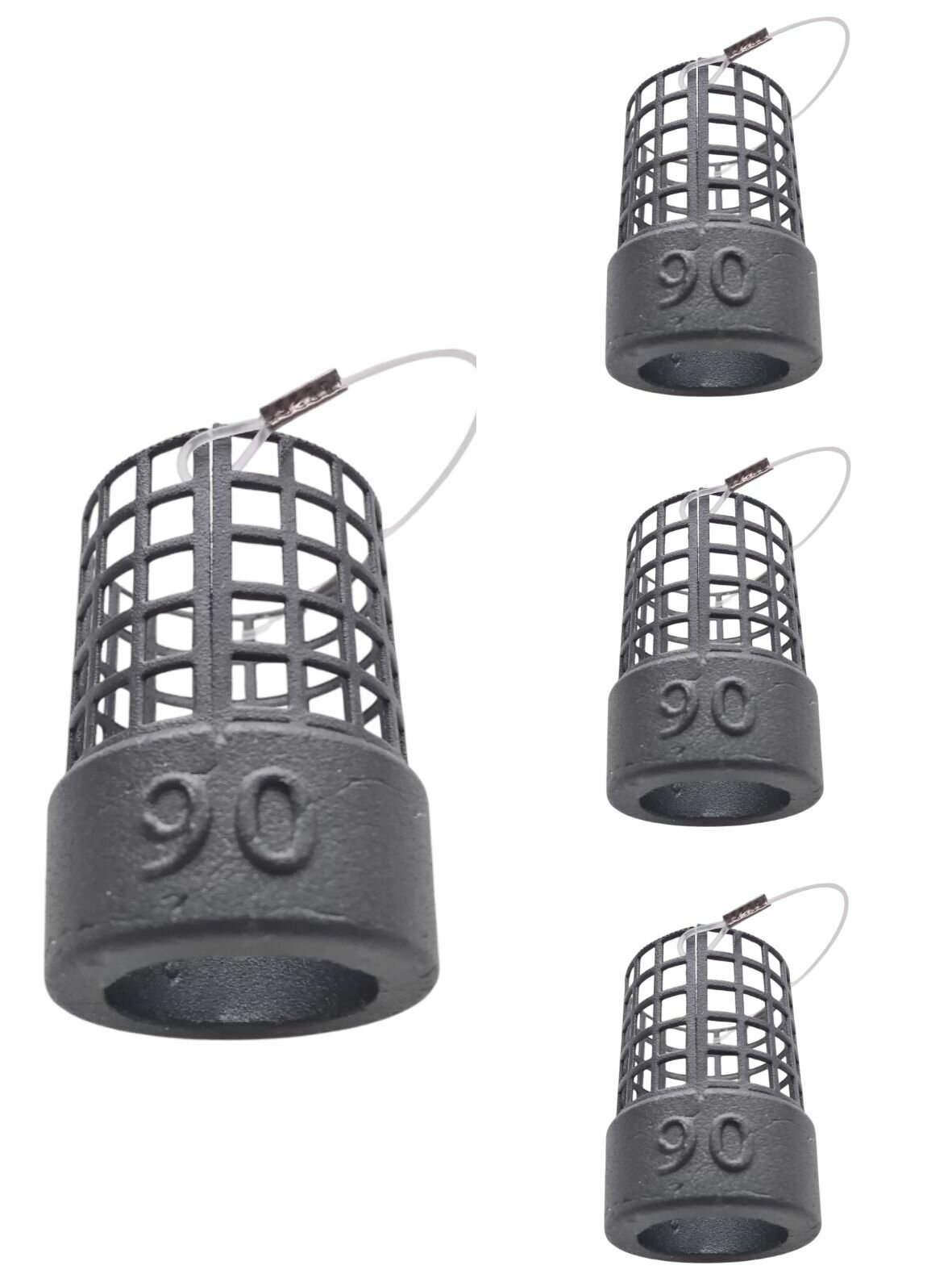 4 ШТ. Кормушка фидерная Дюза черная 90гр. для реки с умеренным или сильным течением