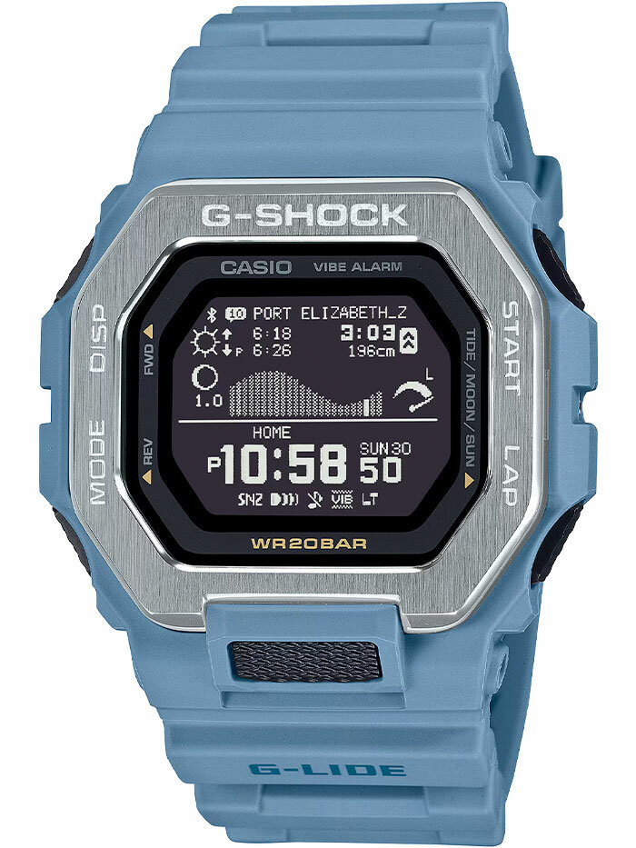 Наручные часы CASIO G-Shock, черный, голубой — фото 1