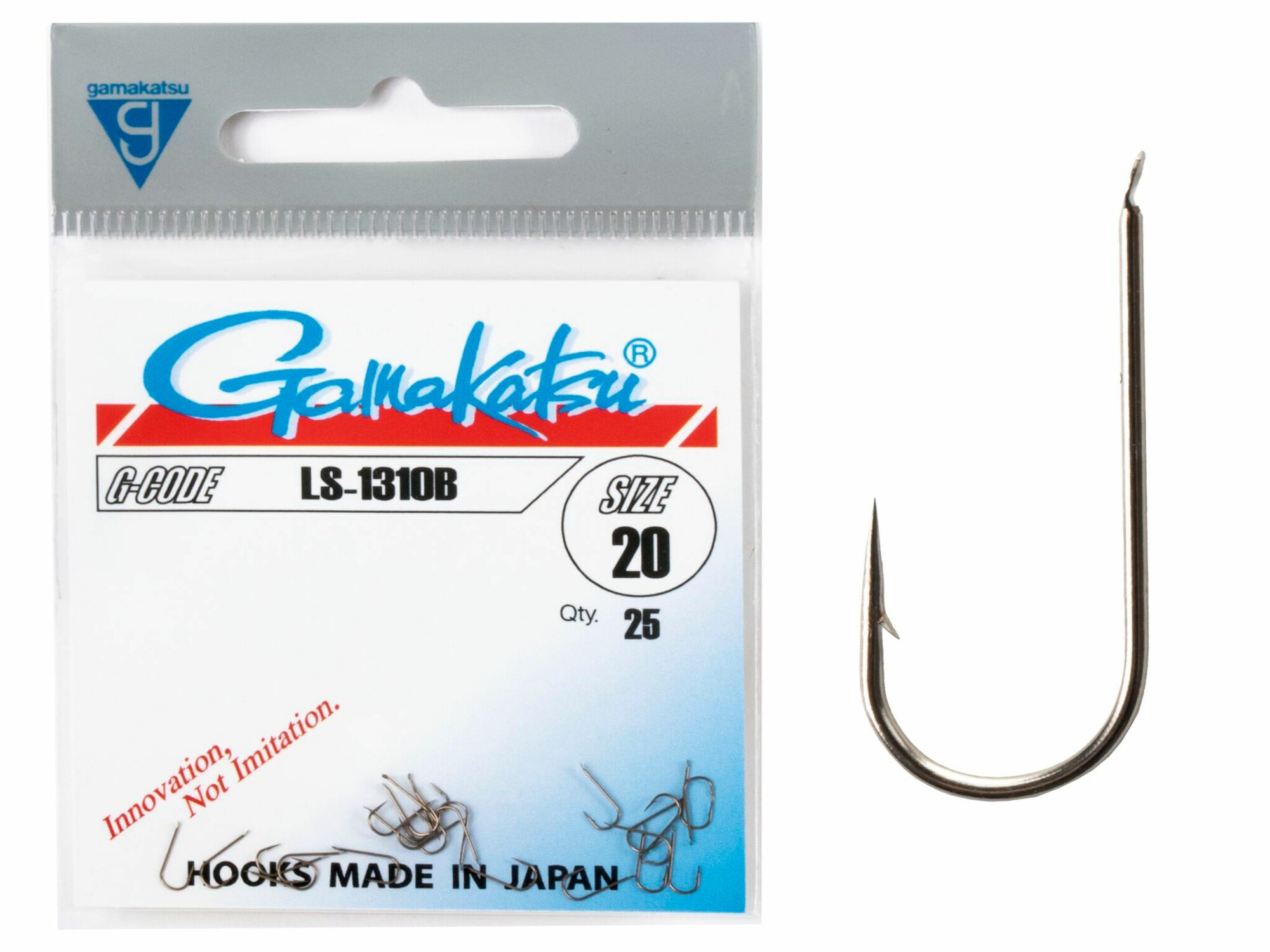 Крючки для рыбалки одноподдевные металлические набор на щуку и сома, Gamakatsu LS-1310B HOOKS BRONZE разм. 20 25шт. по 1 упак, снасти карповые летние Япония
