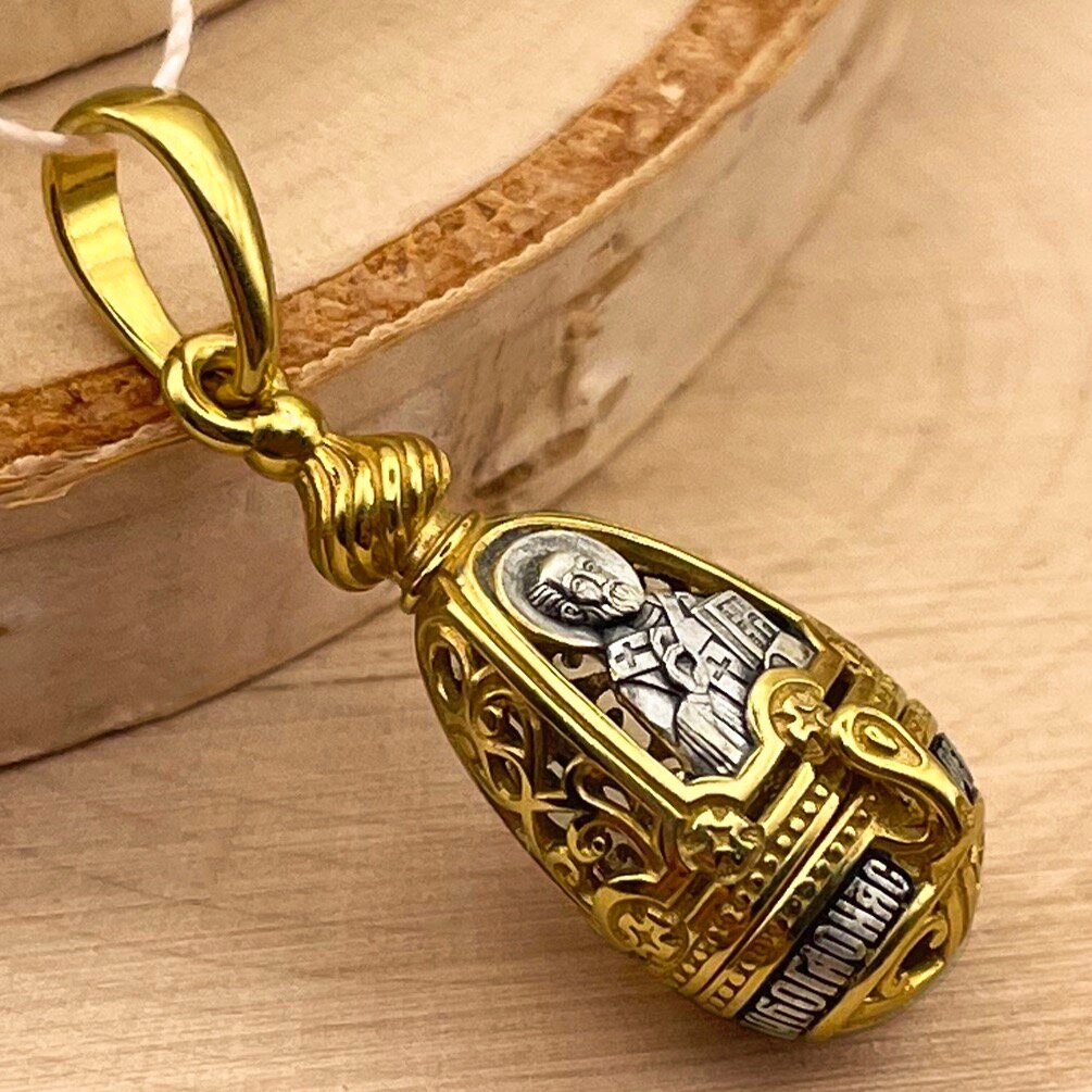 Подвеска, серебро, 925 проба, чернение, золочение, оксидирование