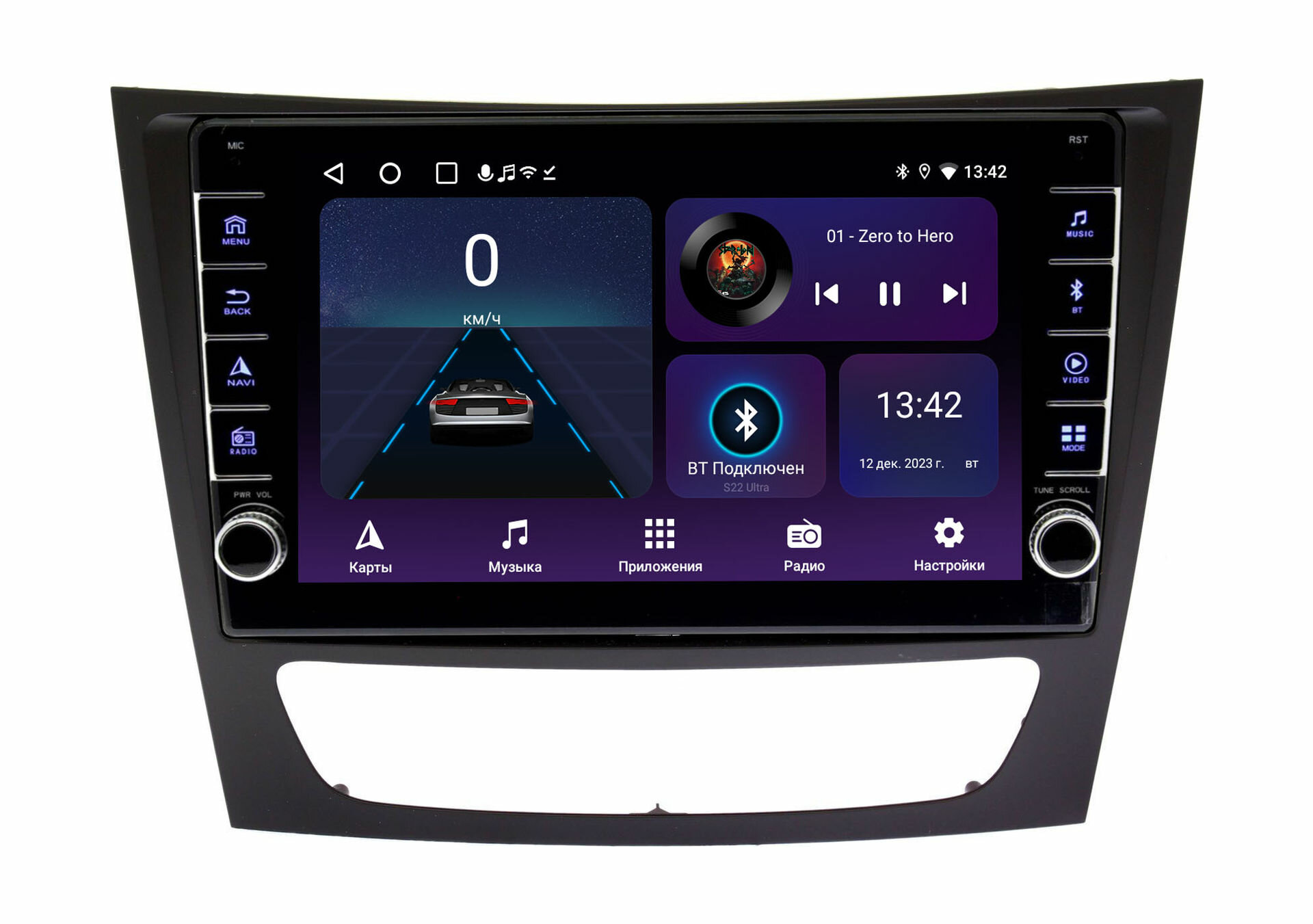 Штатная магнитола Wide Media для Mercedes-Benz E-class (W211) 2001 - 2009 / Android 9, 8 дюймов, WiFi, 2/32GB, 4 ядра